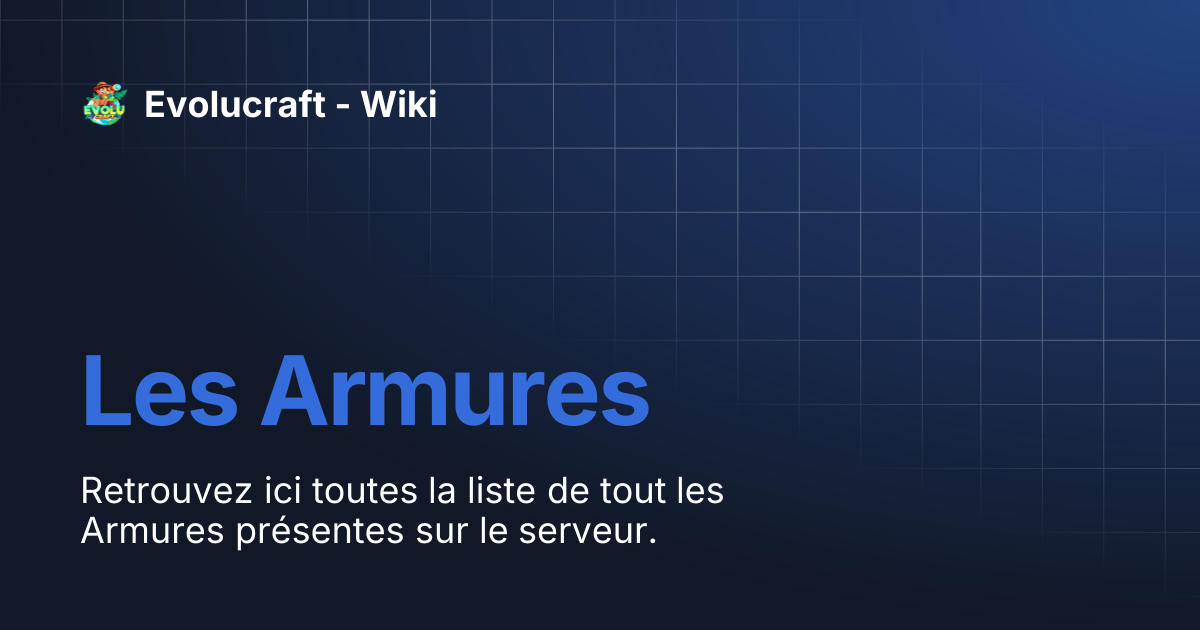 Les Armures | Evolucraft - Wiki